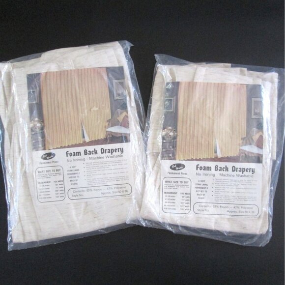 Bob Weeks | Accents | Vintage Bob Weeks Foam Back Drapery Panels Beige ...